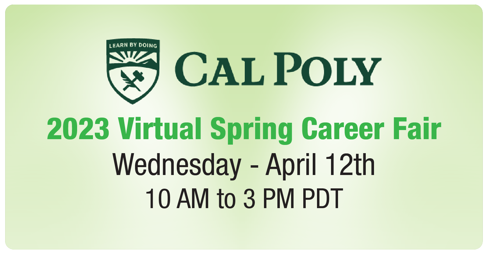 Cal Poly Virtual Spring Career Fair: Wednesday, April 12, 2023, 10am ...